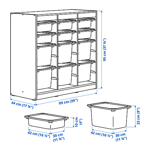 TROFAST - storage combination with boxes, room divider/white lilac ...