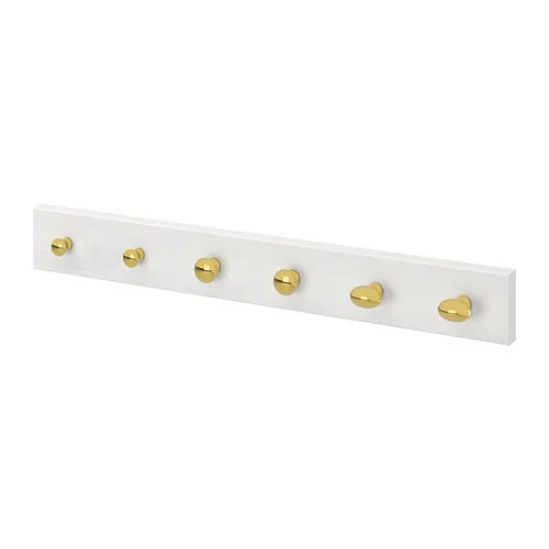 ENERYDA/LURT - rack with 6 knobs, white/brass-colour | IKEA Hong Kong ...