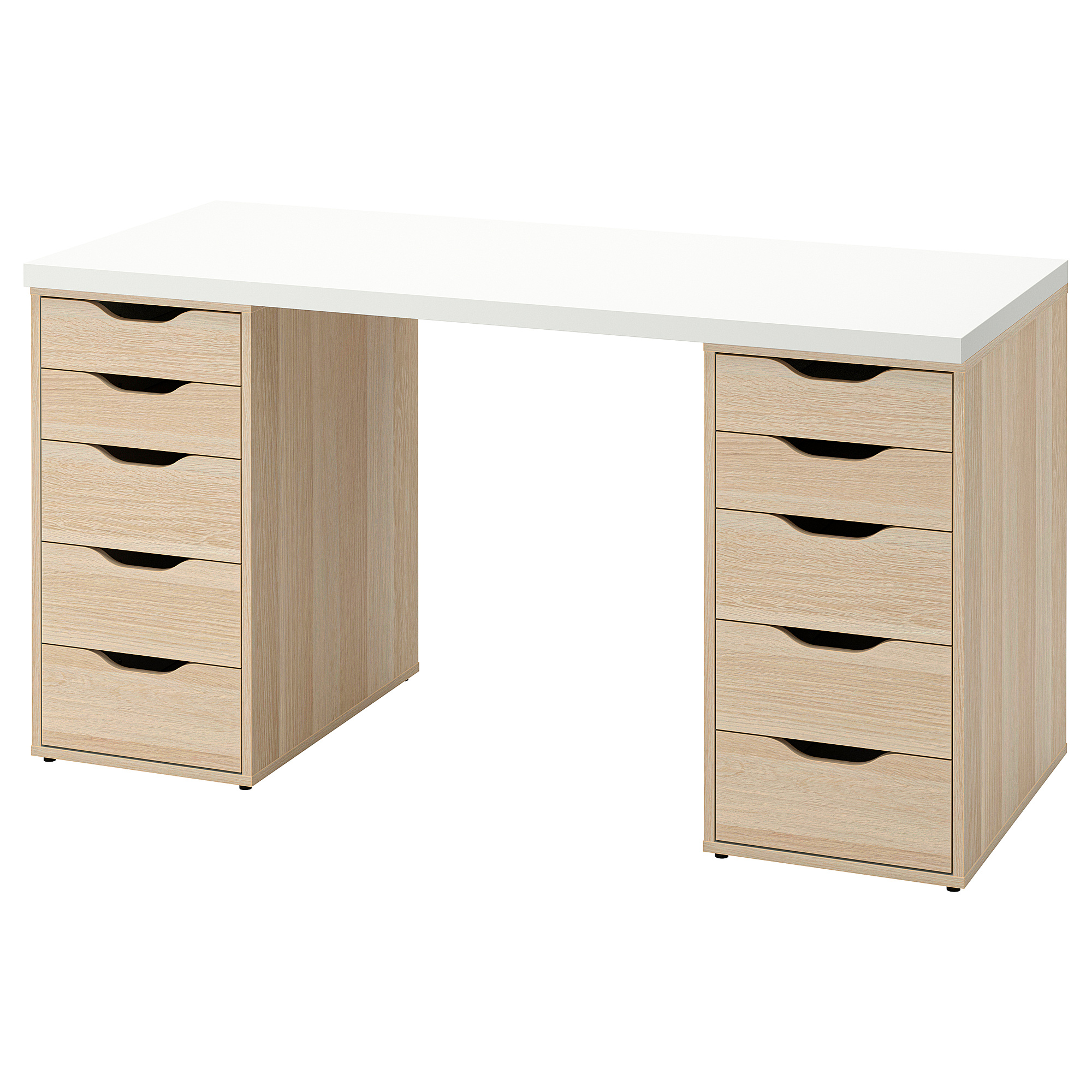 ALEX/LAGKAPTEN - desk, white/white stained oak effect | IKEA Hong Kong ...