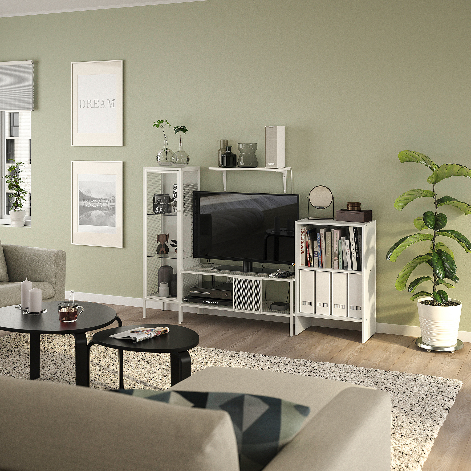 BAGGEBO - TV storage combination, metal/white | IKEA Hong Kong and Macau