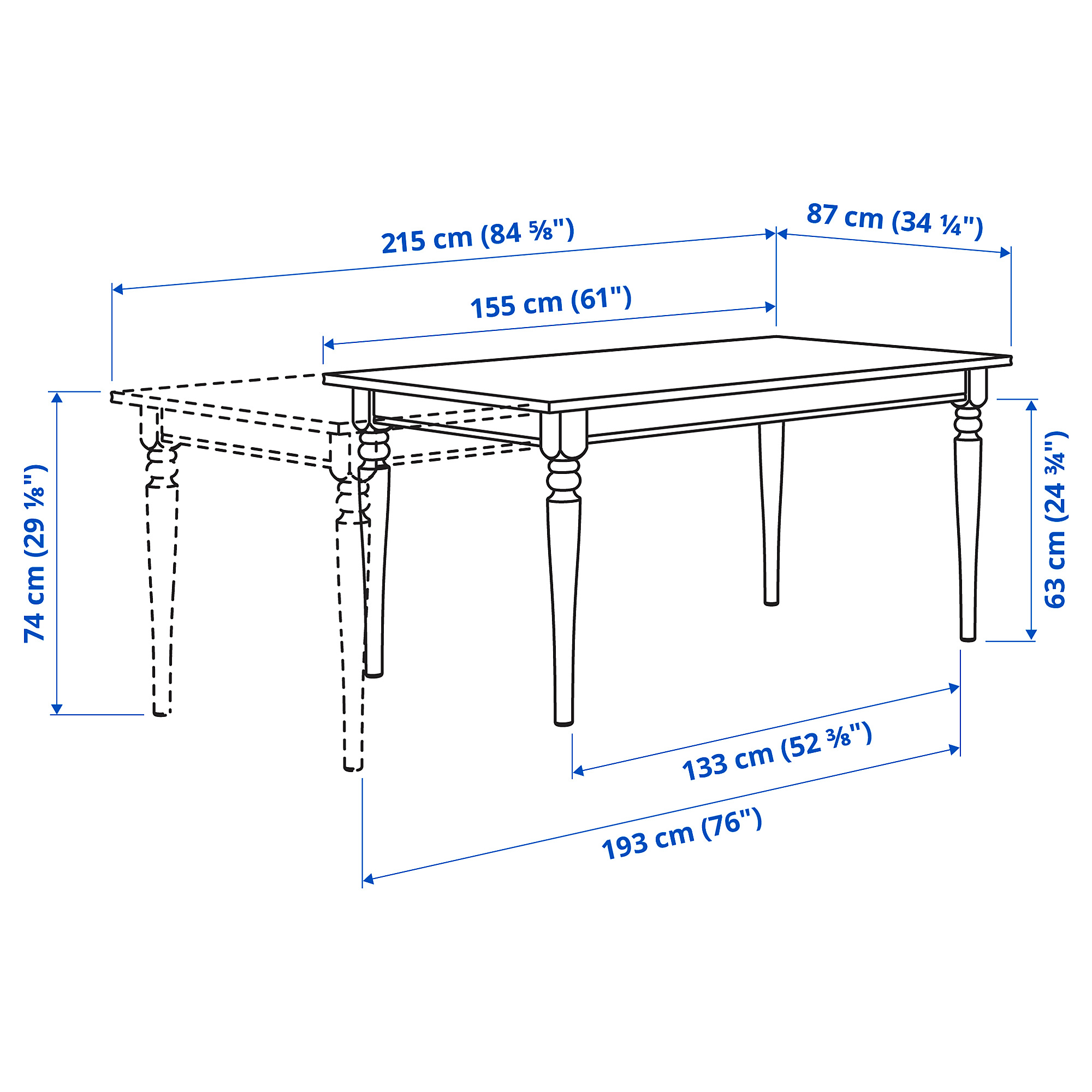 INGATORP - extendable table, 155/215x87x74 cm, white | IKEA Hong Kong ...