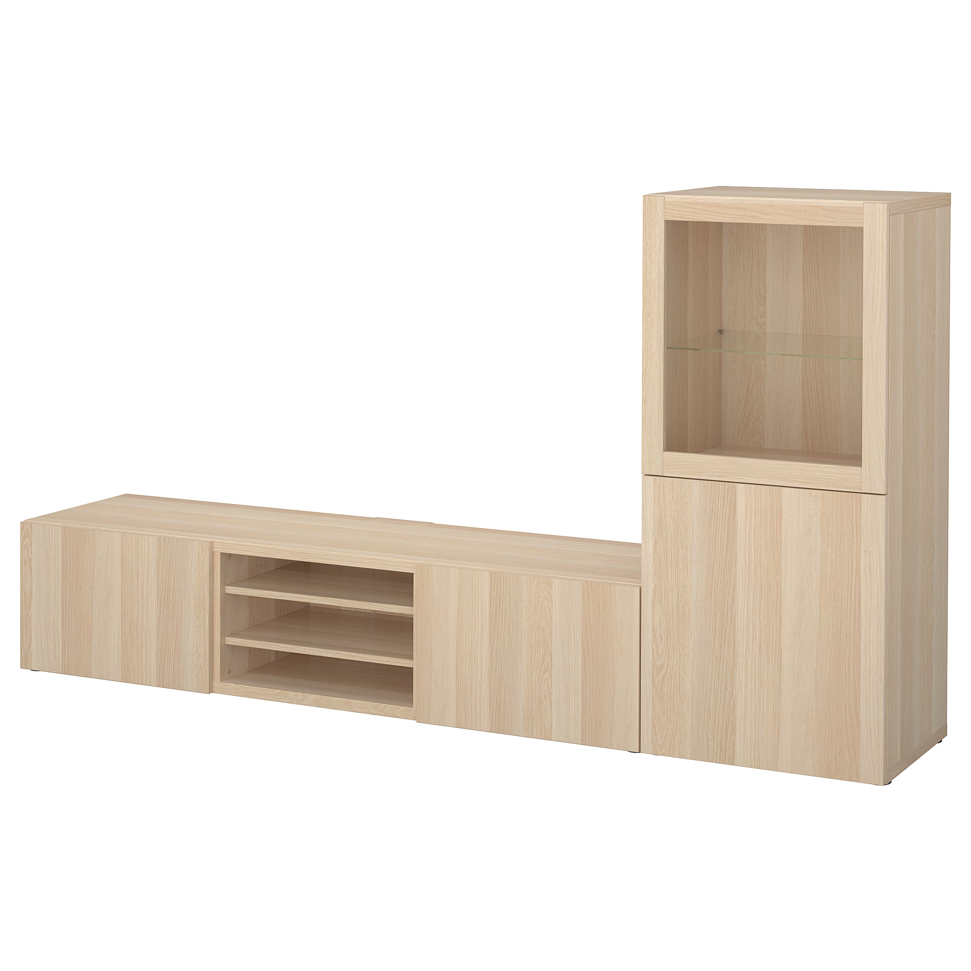 BESTÅ - TV storage combination/glass doors, Lappviken/Sindvik white ...