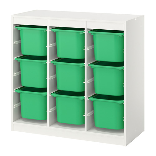 TROFAST - storage combination with boxes, room divider/white bright ...
