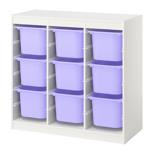 TROFAST - storage combination with boxes, room divider/white lilac ...