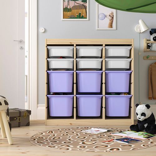 TROFAST - storage combination with boxes, room divider light white ...