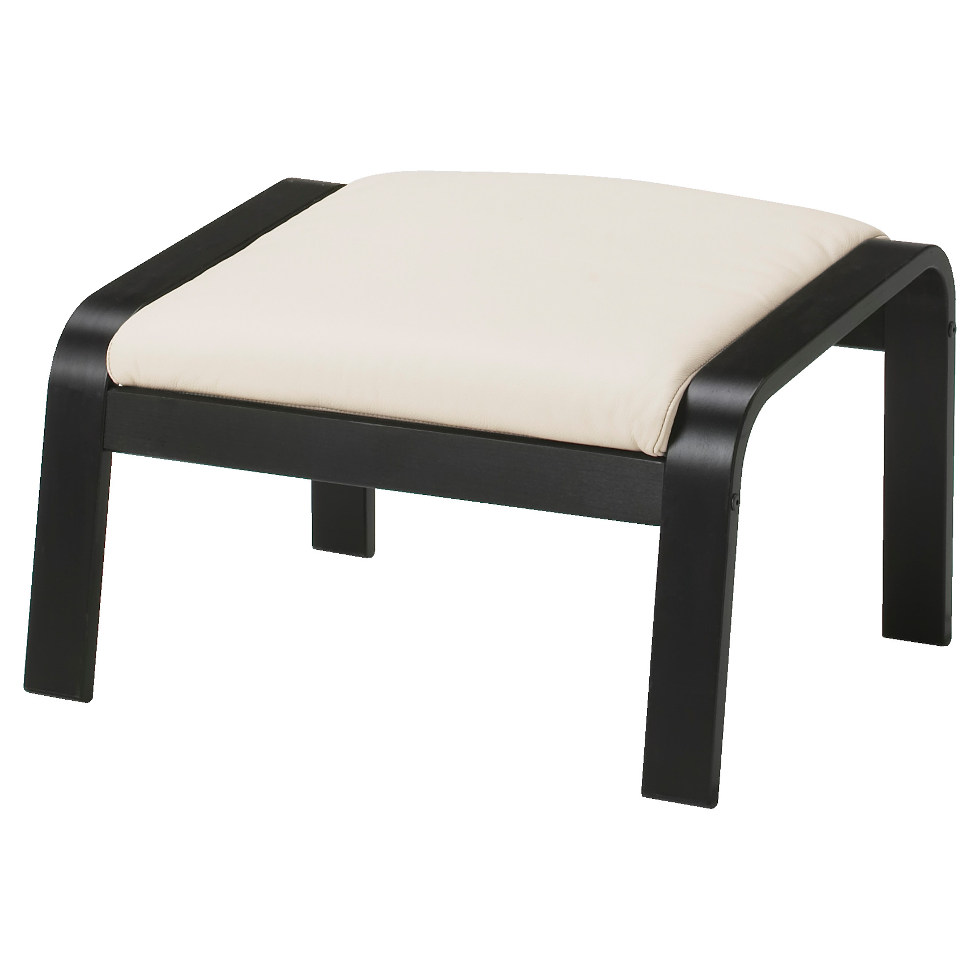 POÄNG - footstool, black-brown/Glose eggshell | IKEA Hong Kong and Macau