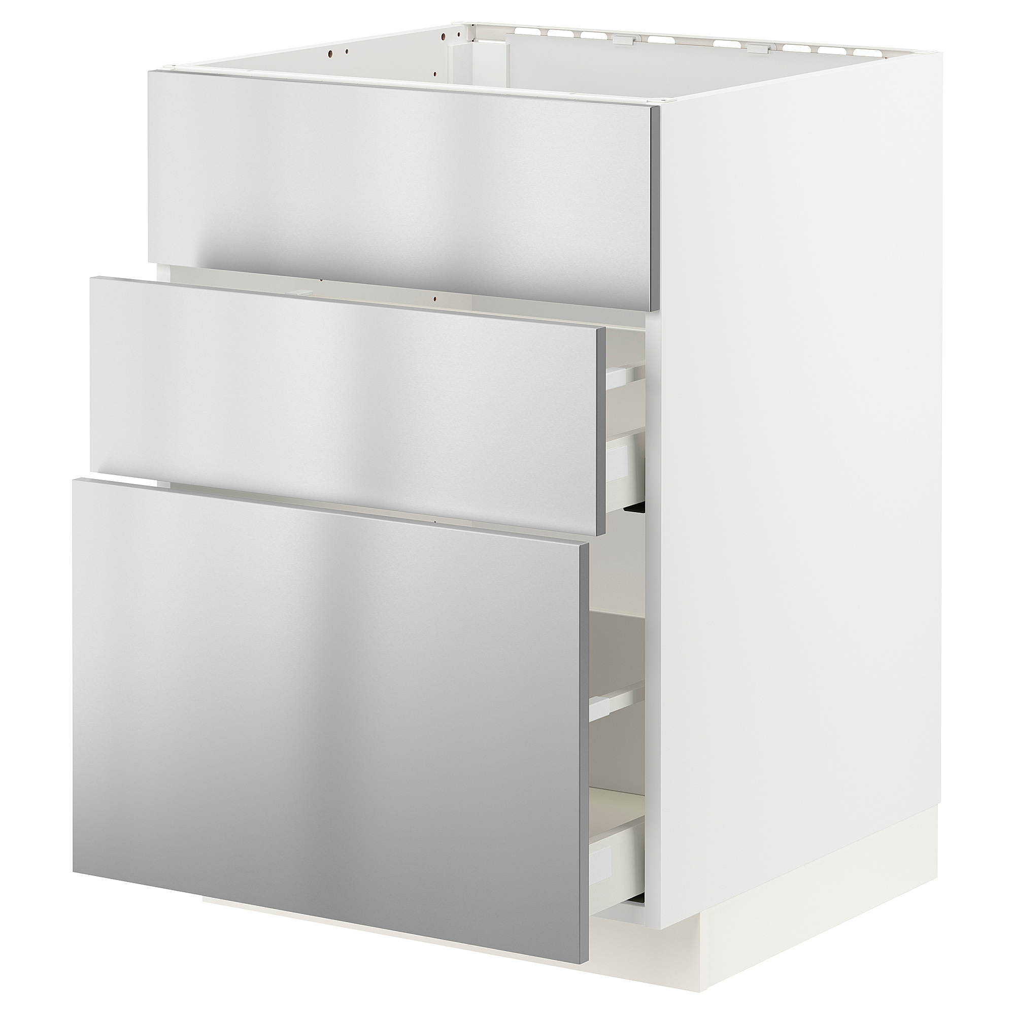 METOD/MAXIMERA - base cab f sink+3 fronts/2 drawers, white/Vårsta ...