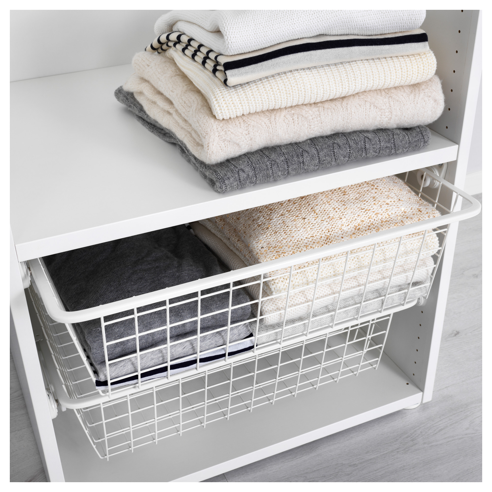 HJÄLPA - wire basket with pull-out rail, white | IKEA Hong Kong and Macau
