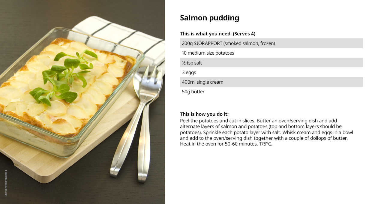 Salmon pudding